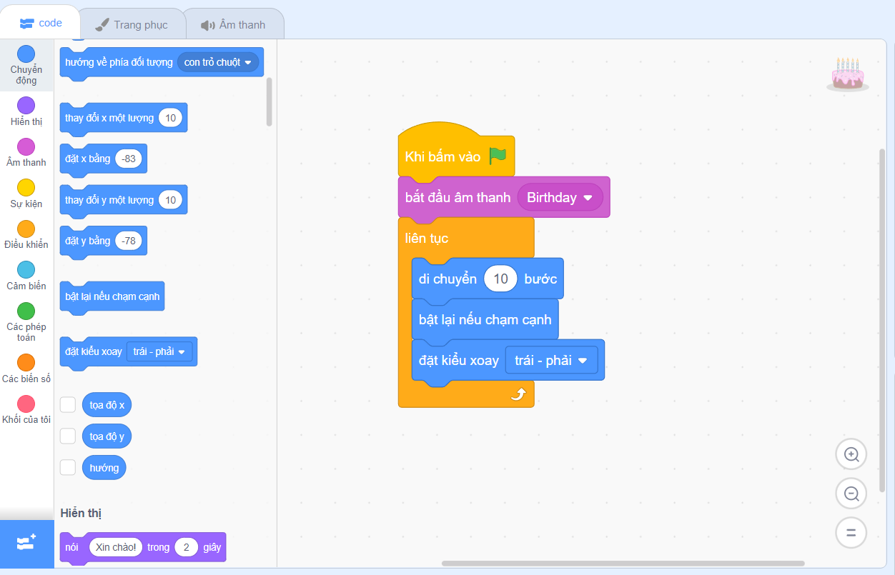 Tạo dự án Scratch cho người mới bắt đầu cùng DigiUni (phần 2): Dự án ...